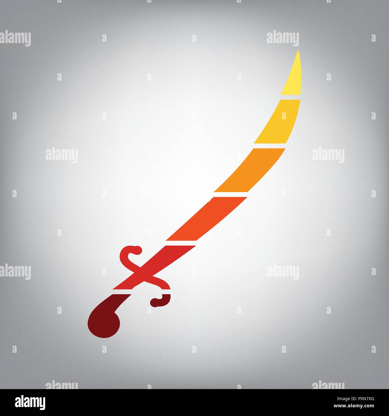 Sword sign illustration. Vector. Horizontally sliced icon with colors ...