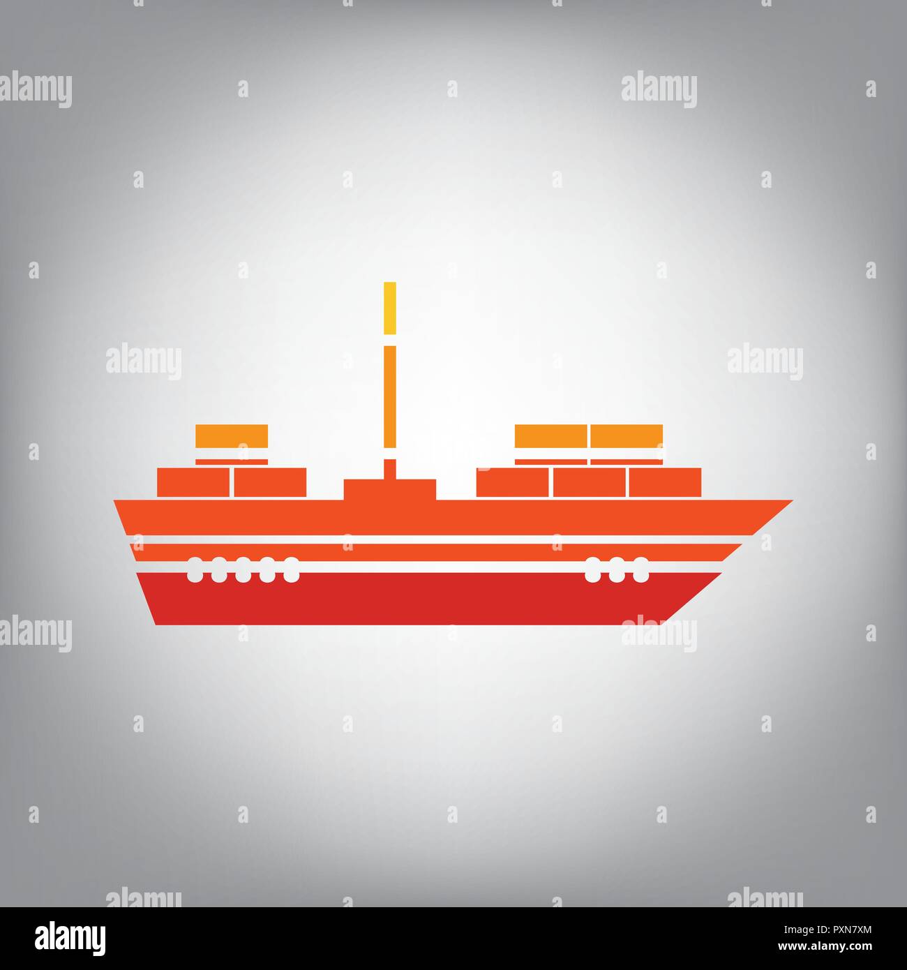 Ship sign illustration. Vector. Horizontally sliced icon with colors ...