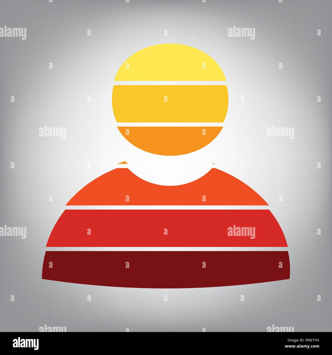 User sign illustration. Vector. Horizontally sliced icon with colors ...