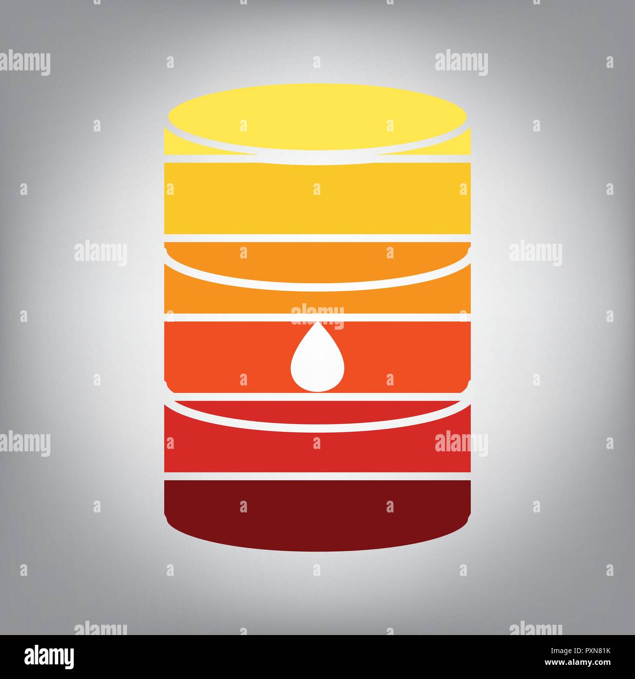 Oil barrel sign. Vector. Horizontally sliced icon with colors from ...