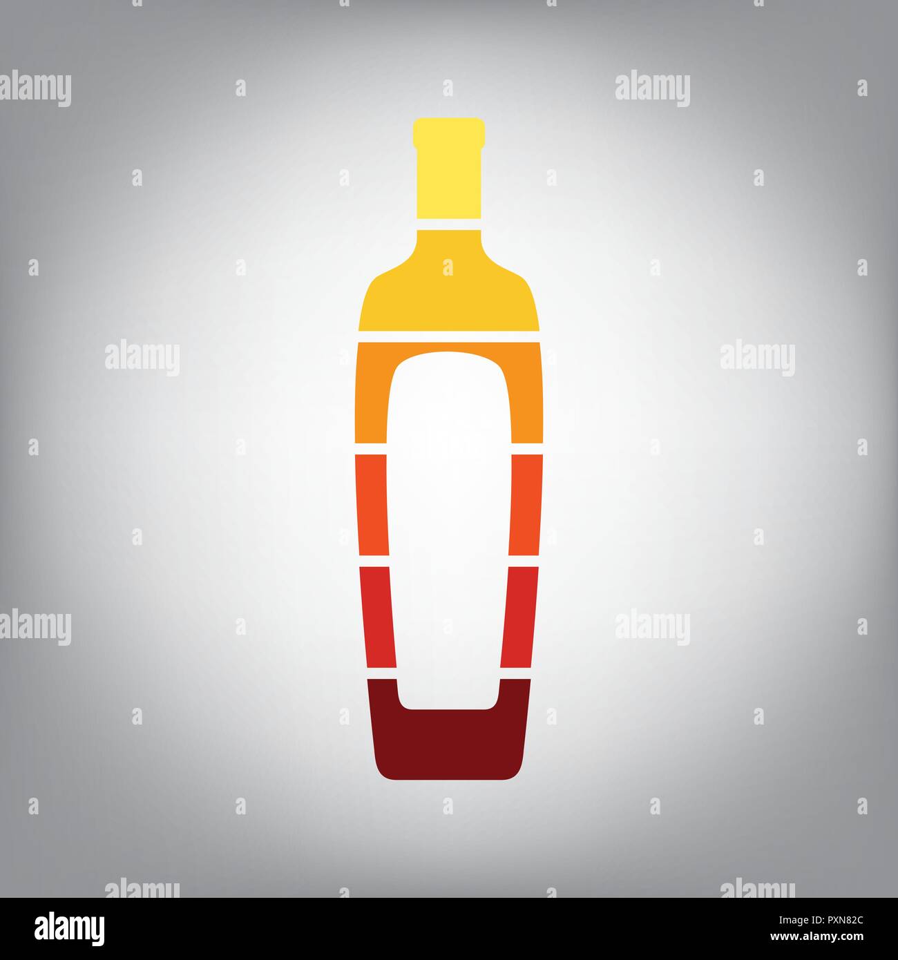 Olive oil bottle sign. Vector. Horizontally sliced icon with colors ...