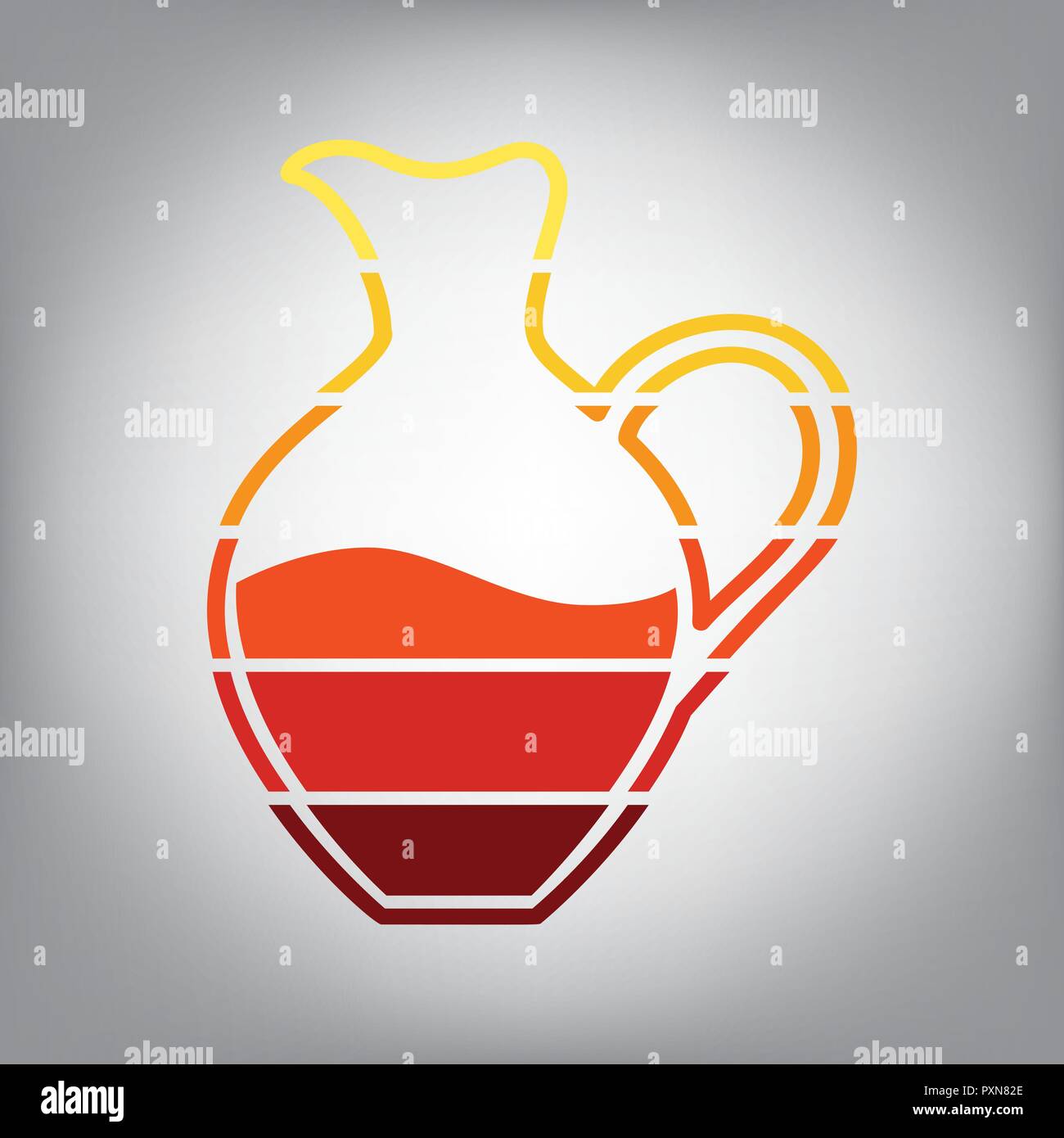 Amphora sign. Vector. Horizontally sliced icon with colors from sunny ...