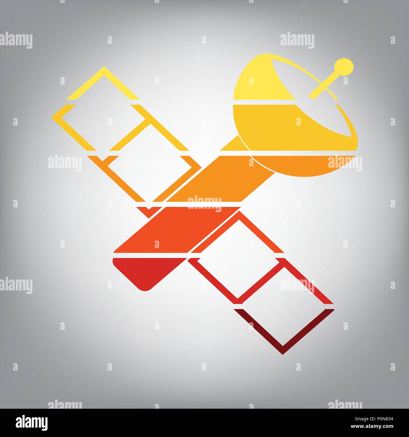 Satellite sign illustration. Vector. Horizontally sliced icon with ...