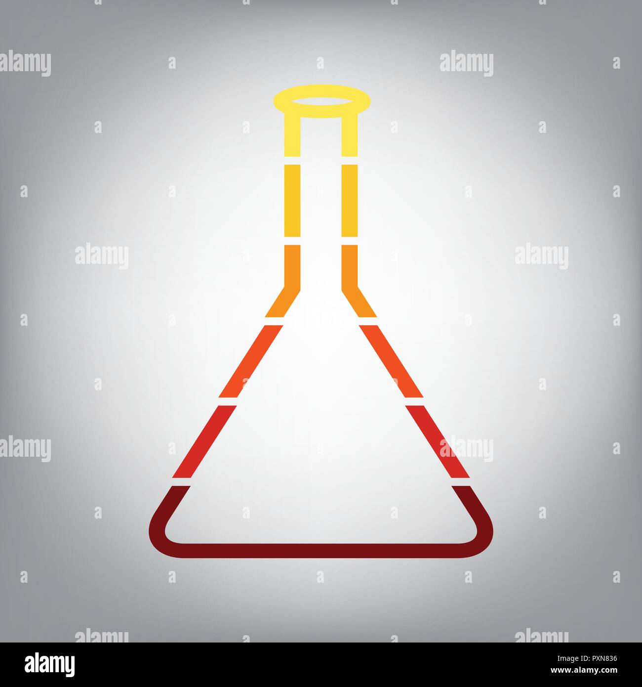 Conical Flask sign. Laboratory glass sign. Vector. Horizontally sliced ...