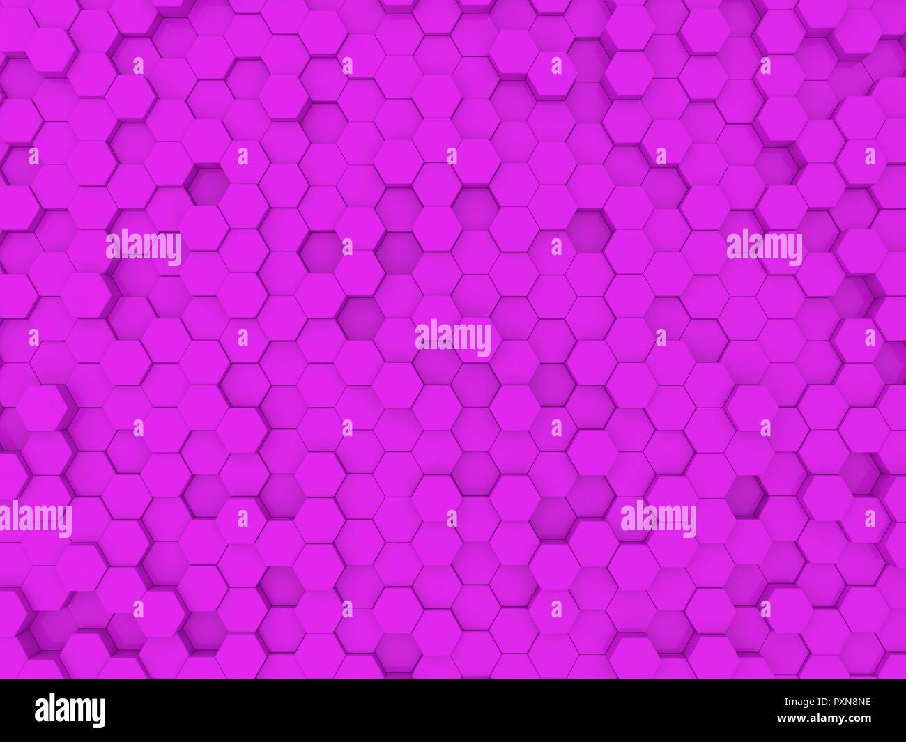 Bright abstract pink background from hexagons. 3d rendering ...