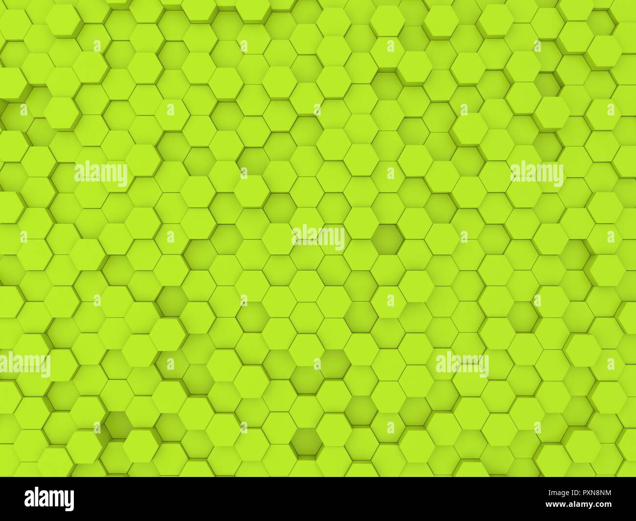 Green abstract background wall of hexagons. 3d rendering illustration ...