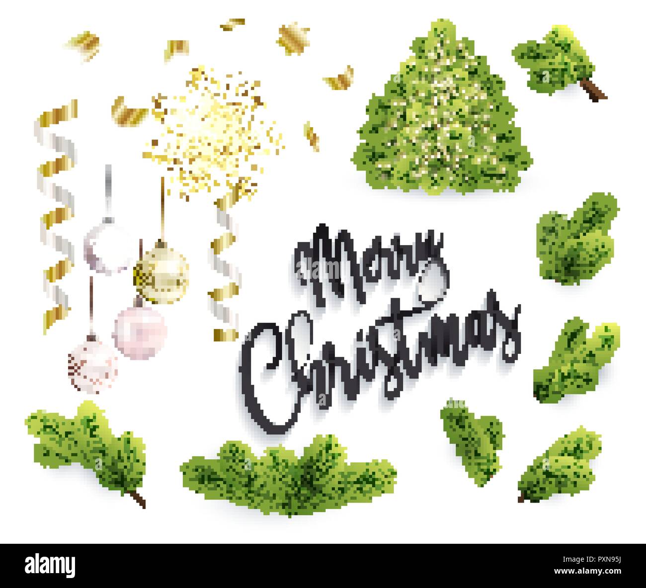 Festive tree branches Stock Vector Images - Alamy