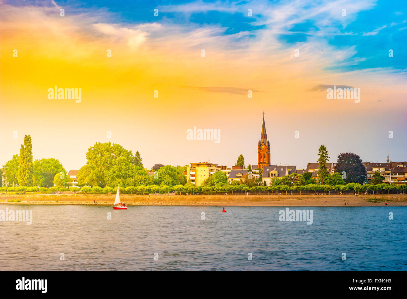 Cityscape of Bonn and river Rhine, Germany Stock Photo - Alamy