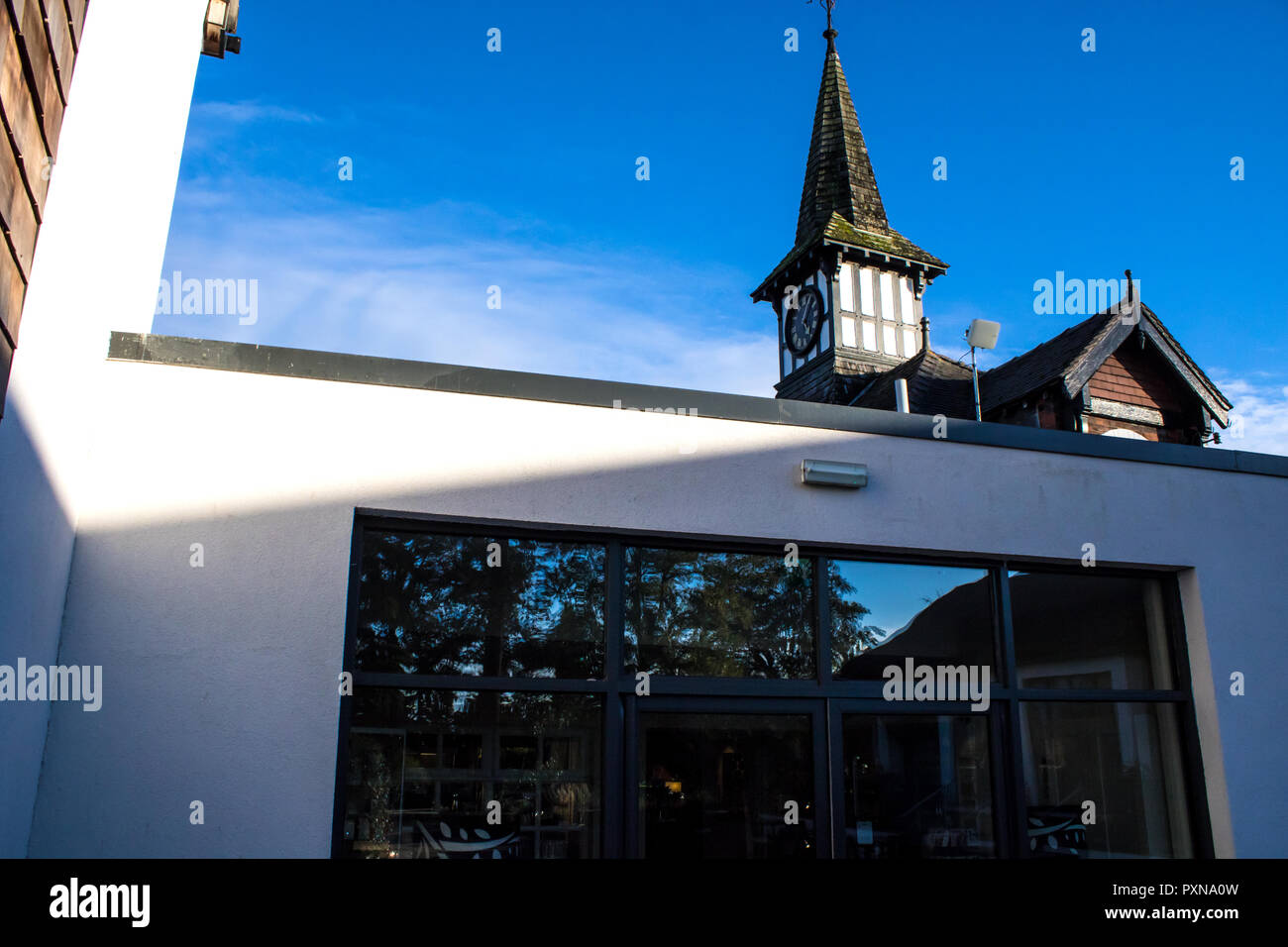 Clock tower and extension at Alvaston Hall, Nantwich, Cheshire, UK ...