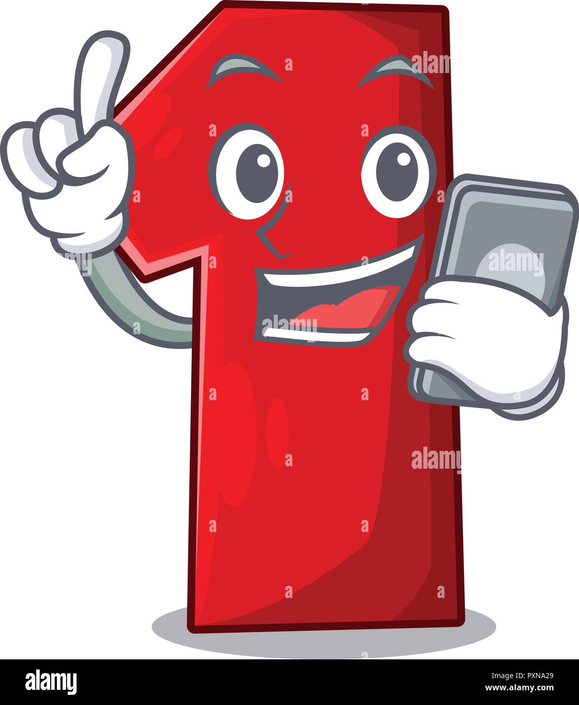 With phone character number one on the platform Stock Vector Image ...