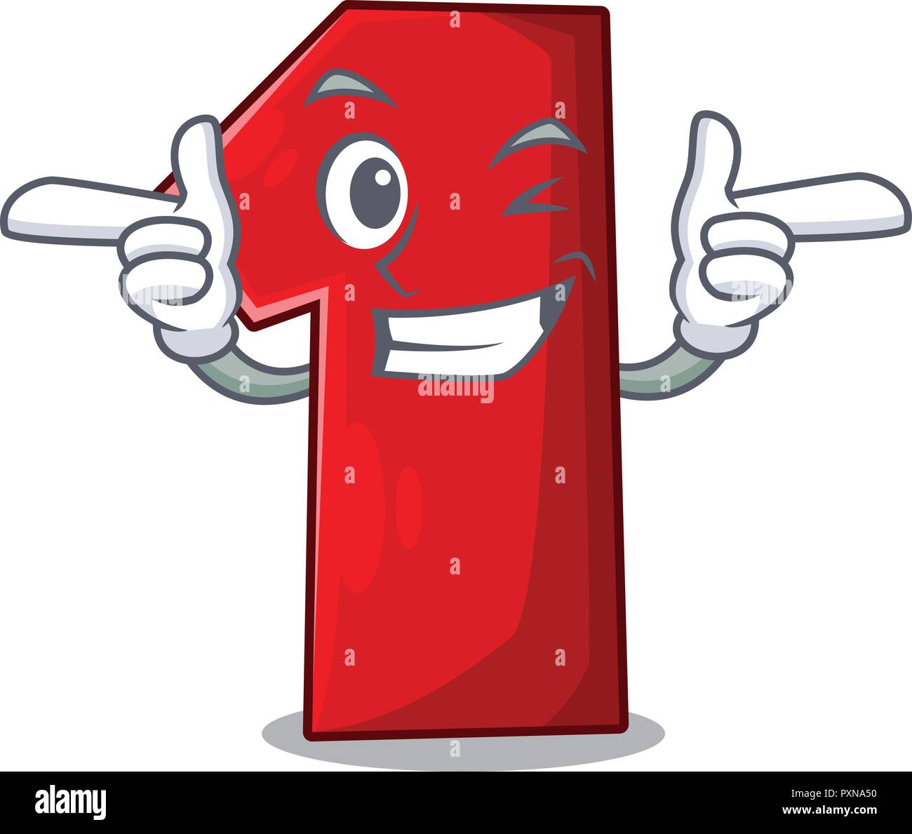 Wink number one index finger on cartoon Stock Vector Image & Art - Alamy