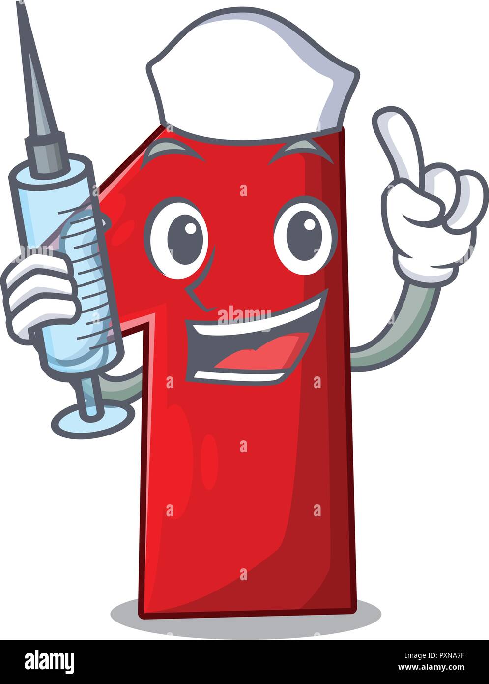 Nurse number one index finger on cartoon Stock Vector Image & Art - Alamy