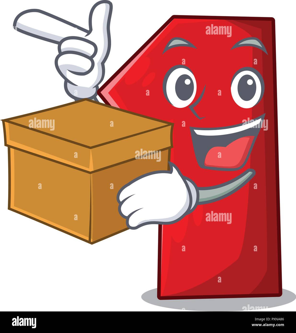 With box number one index finger on cartoon Stock Vector Image & Art ...