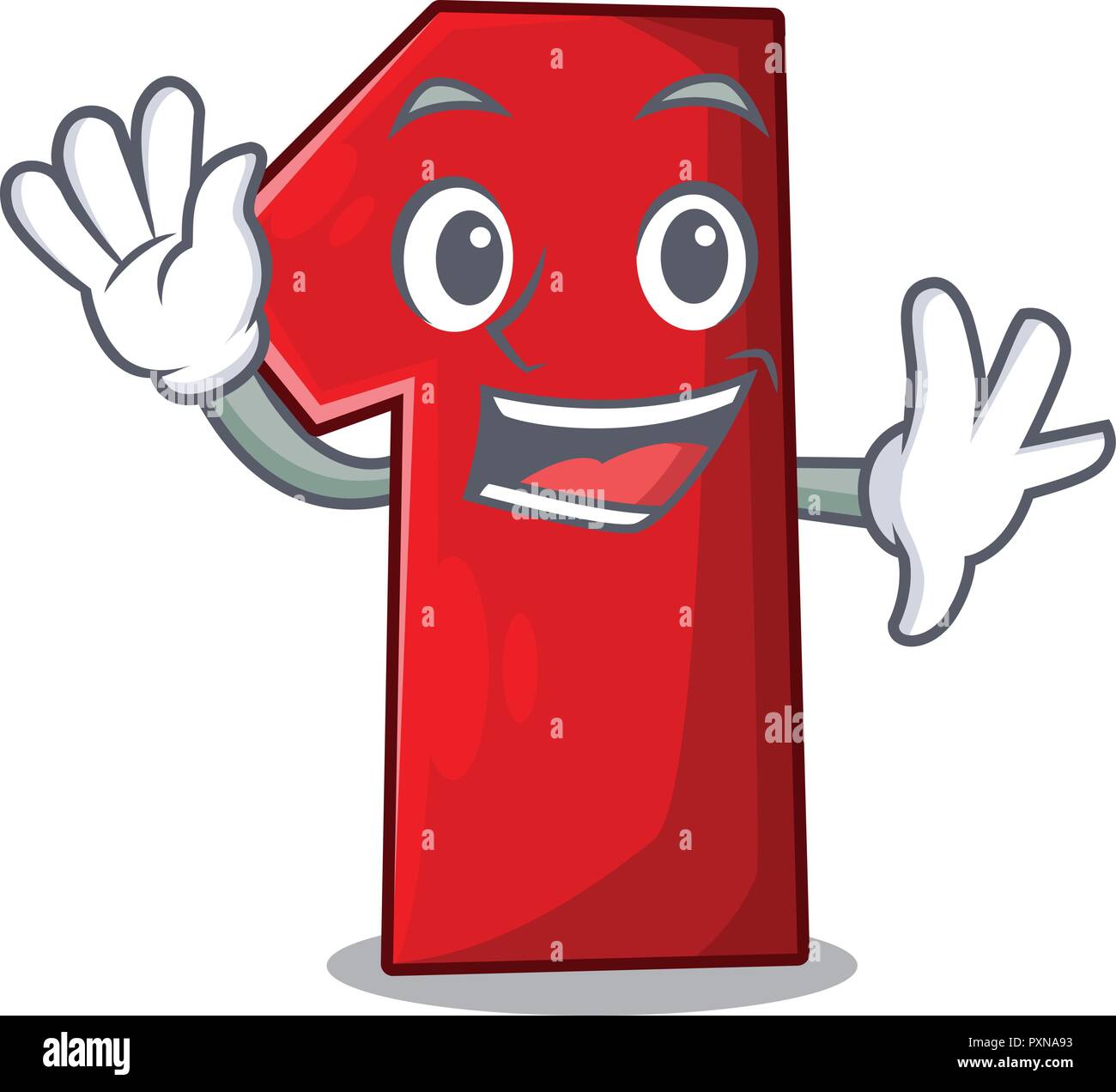 Waving number one index finger on cartoon Stock Vector Image & Art - Alamy