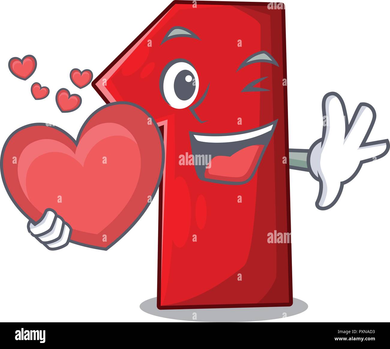 With Heart Cartoon The Number One For Champion Stock Vector Image And Art
