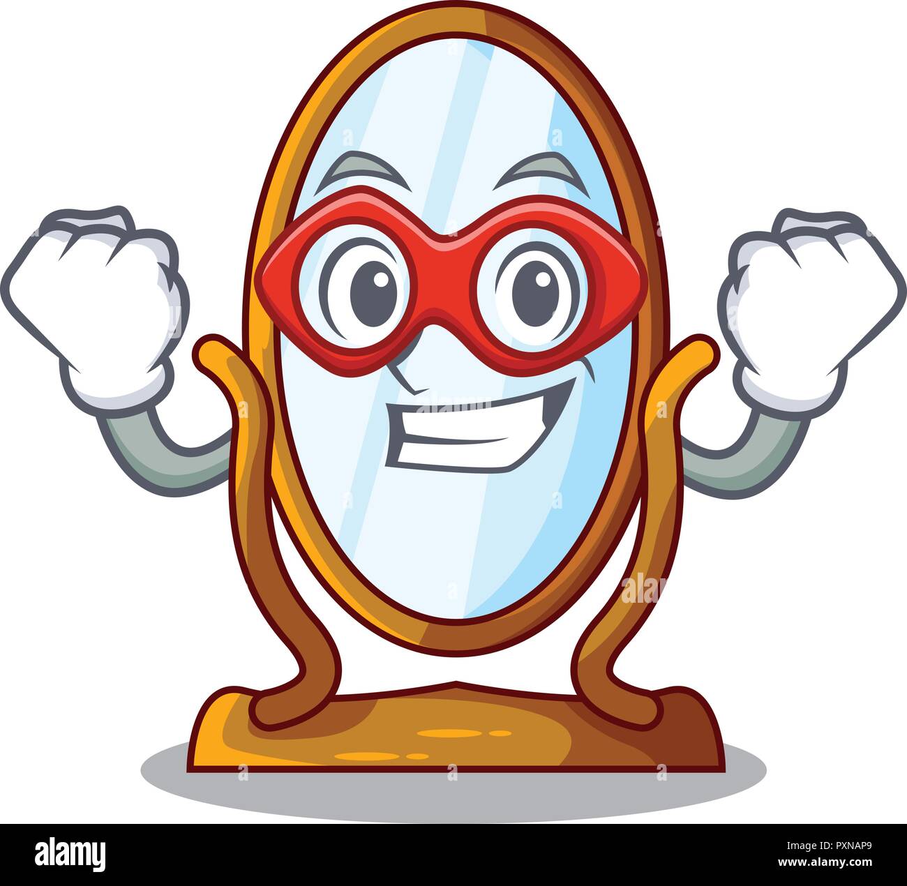 Super hero big cartoon mirror in wooden frame Stock Vector Image & Art ...