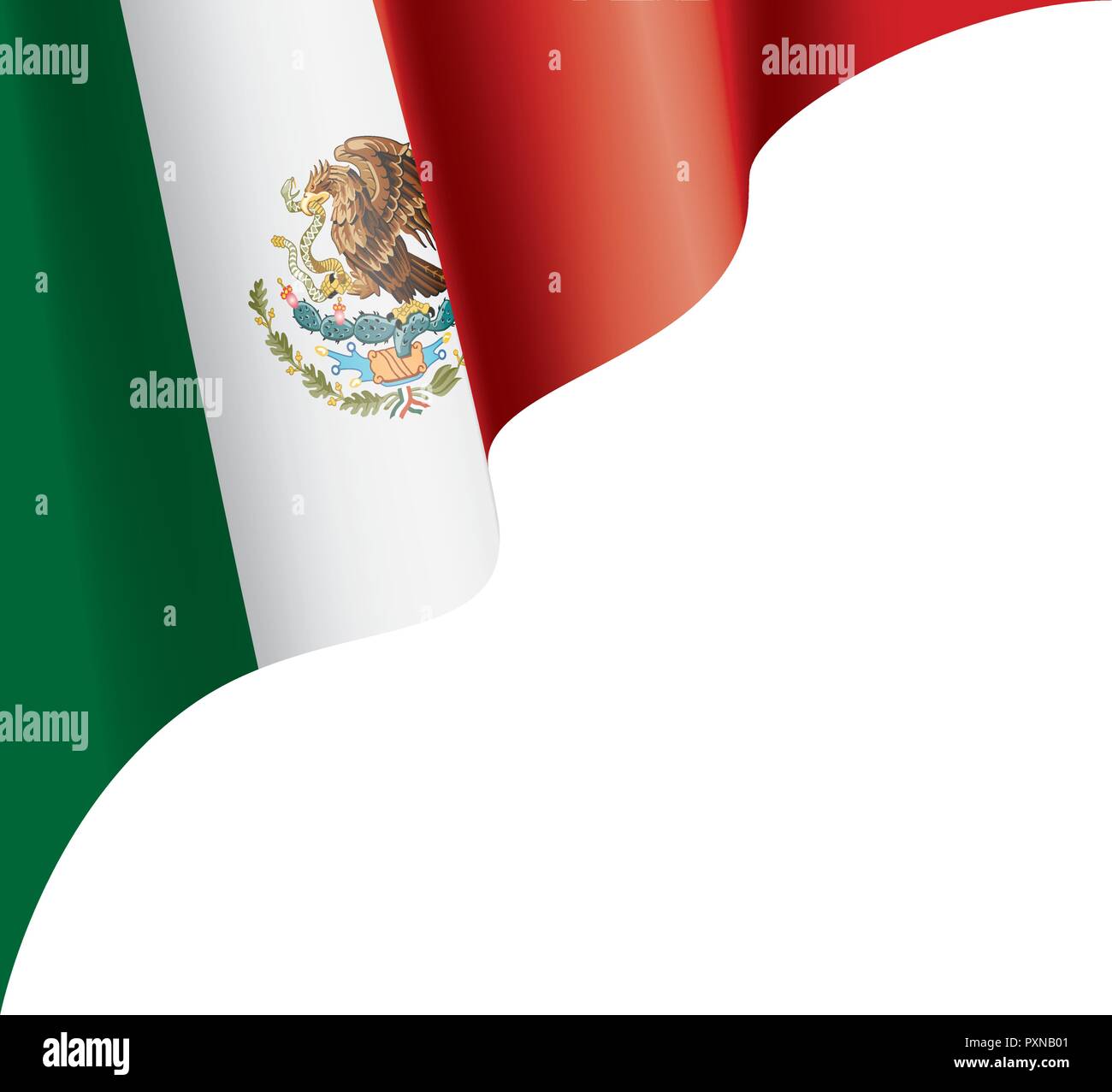 Mexican flag, vector illustration on a white background Stock Vector ...