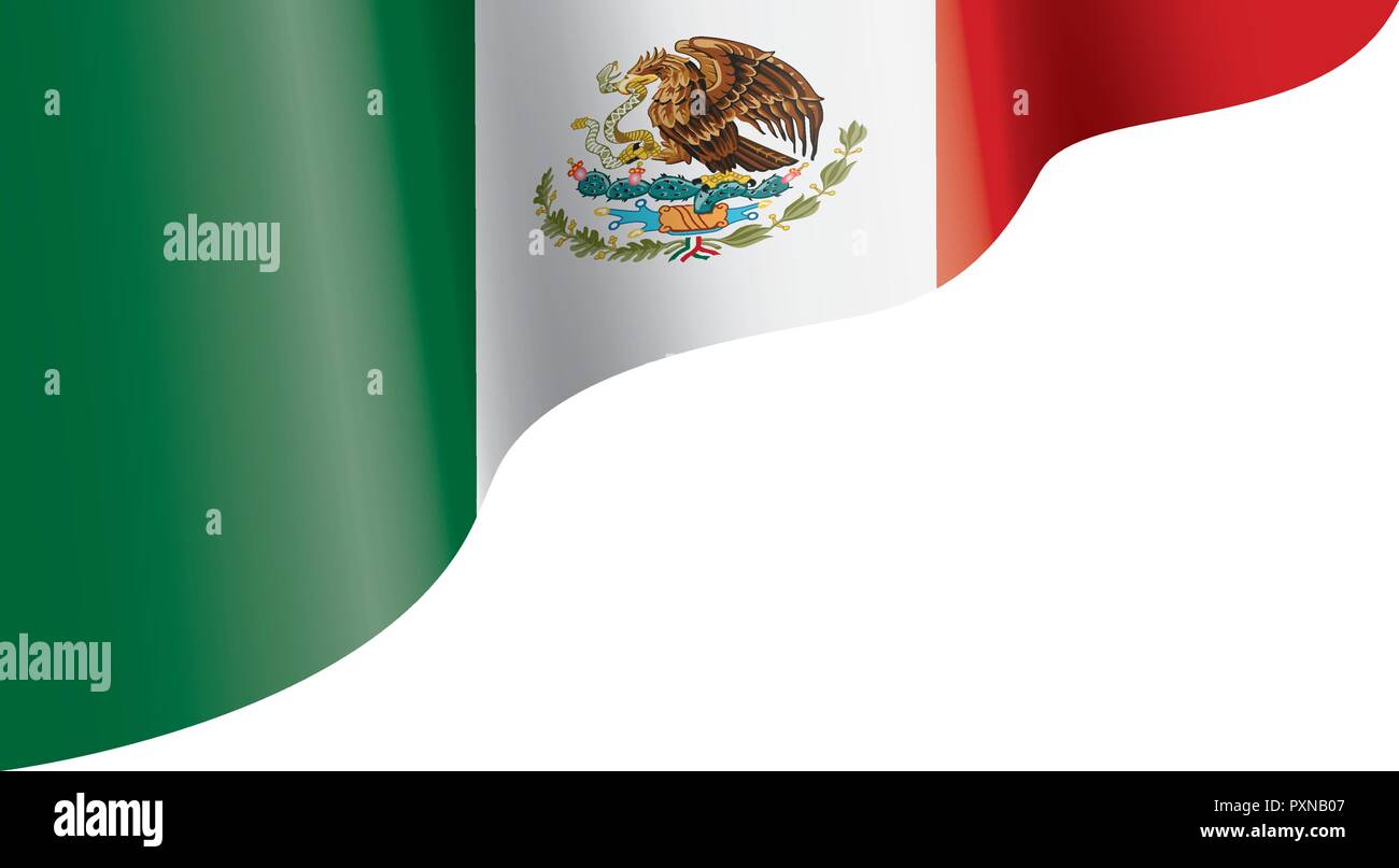 Mexican flag, vector illustration on a white background Stock Vector ...
