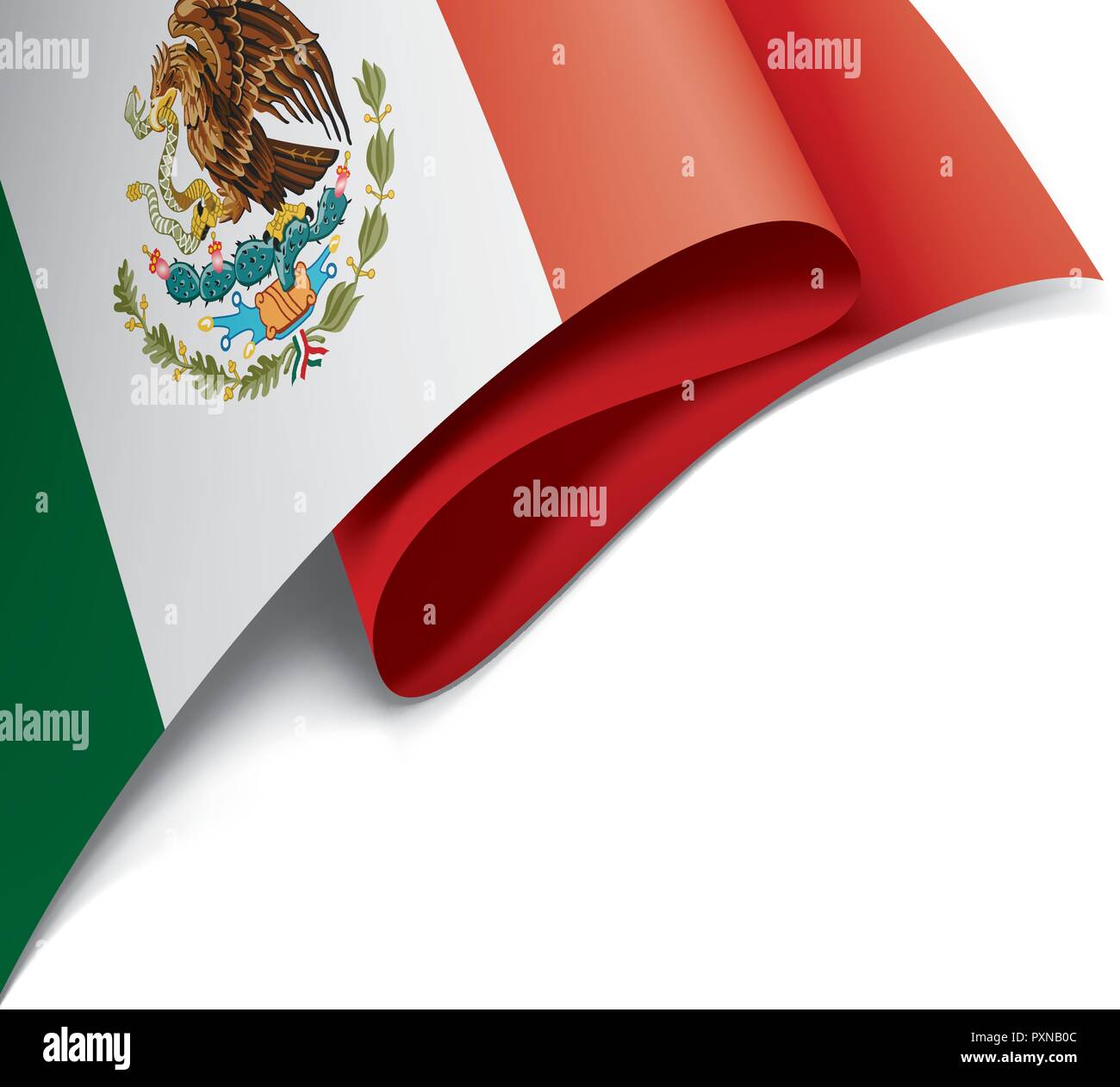 Mexican flag, vector illustration on a white background Stock Vector ...
