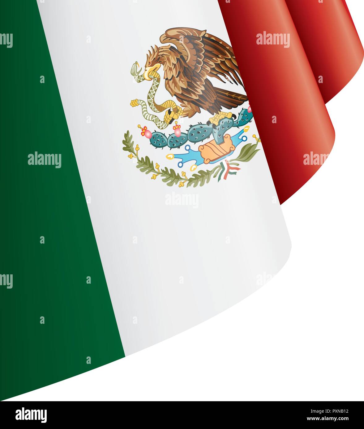 Mexican flag, vector illustration on a white background Stock Vector ...