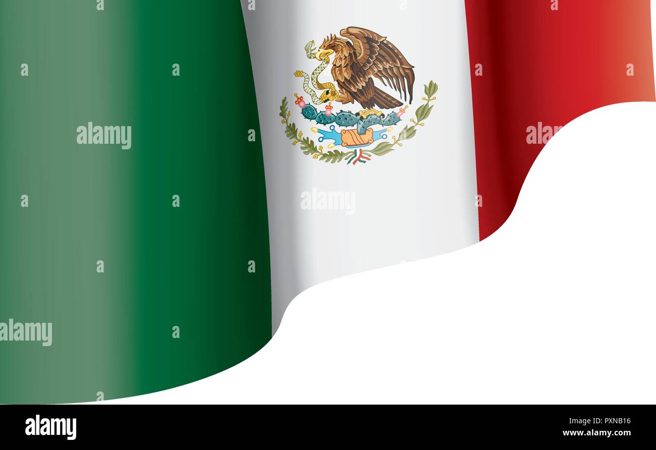 Mexican flag, vector illustration on a white background Stock Vector ...
