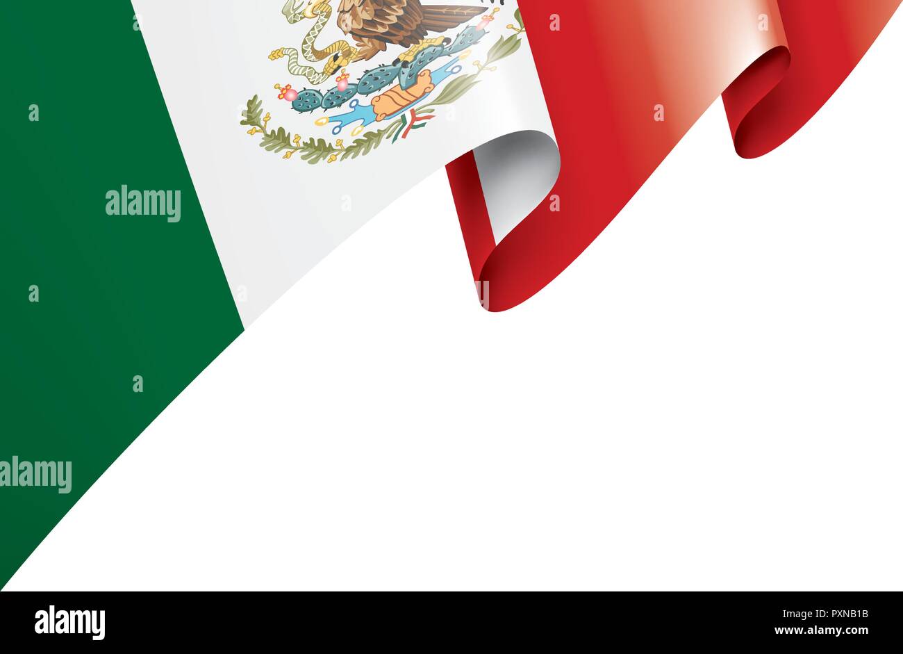 Mexican flag, vector illustration on a white background Stock Vector ...