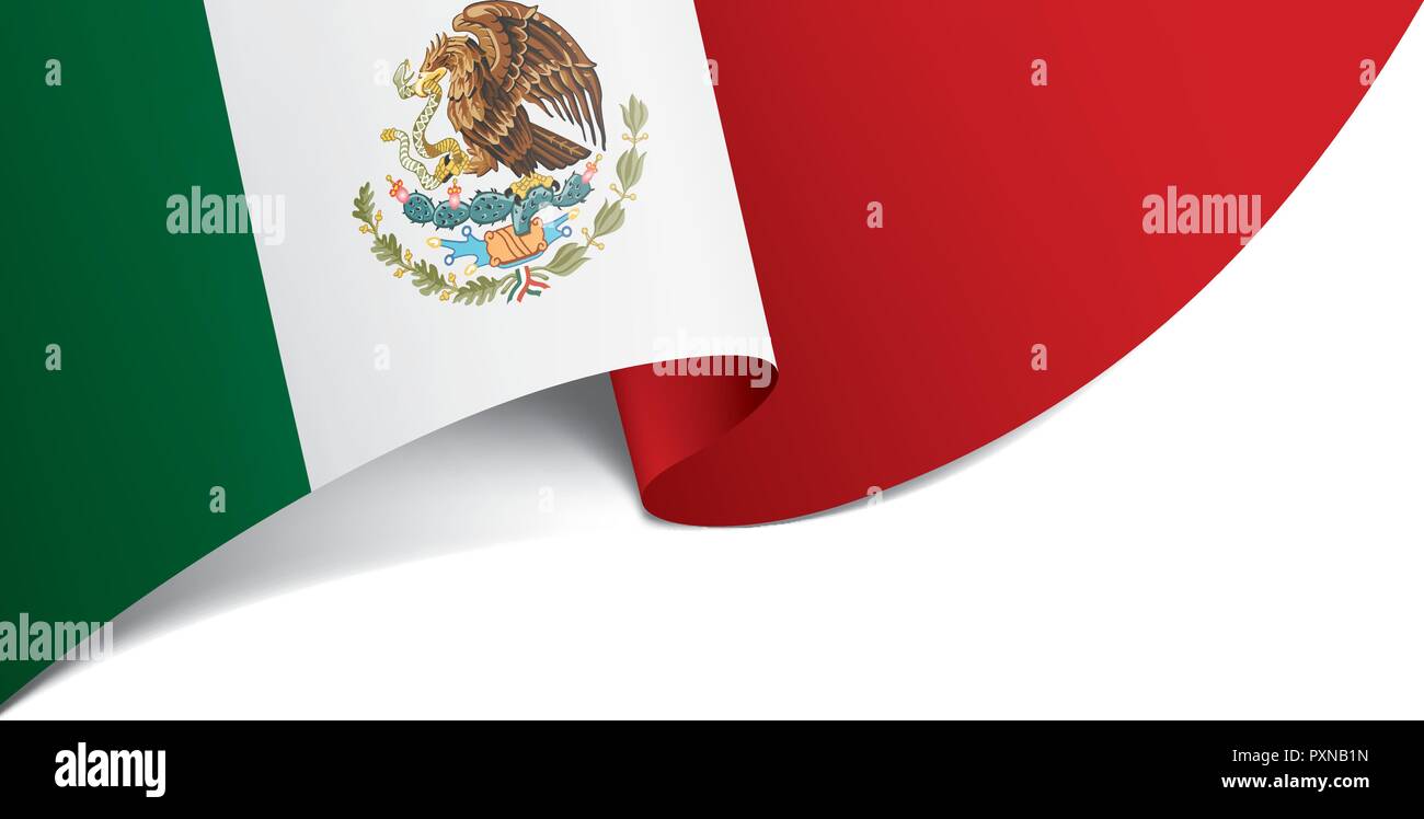 Mexican flag, vector illustration on a white background Stock Vector ...