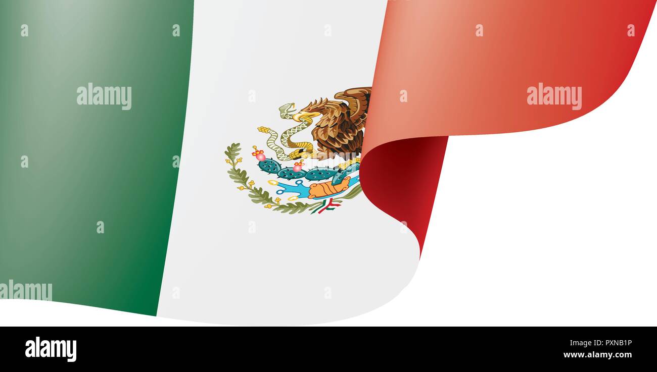 Mexican flag, vector illustration on a white background Stock Vector ...