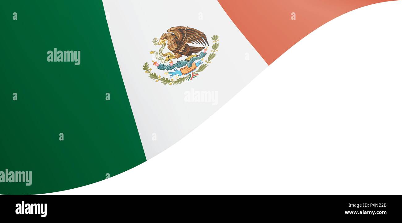 Mexican flag, vector illustration on a white background Stock Vector ...