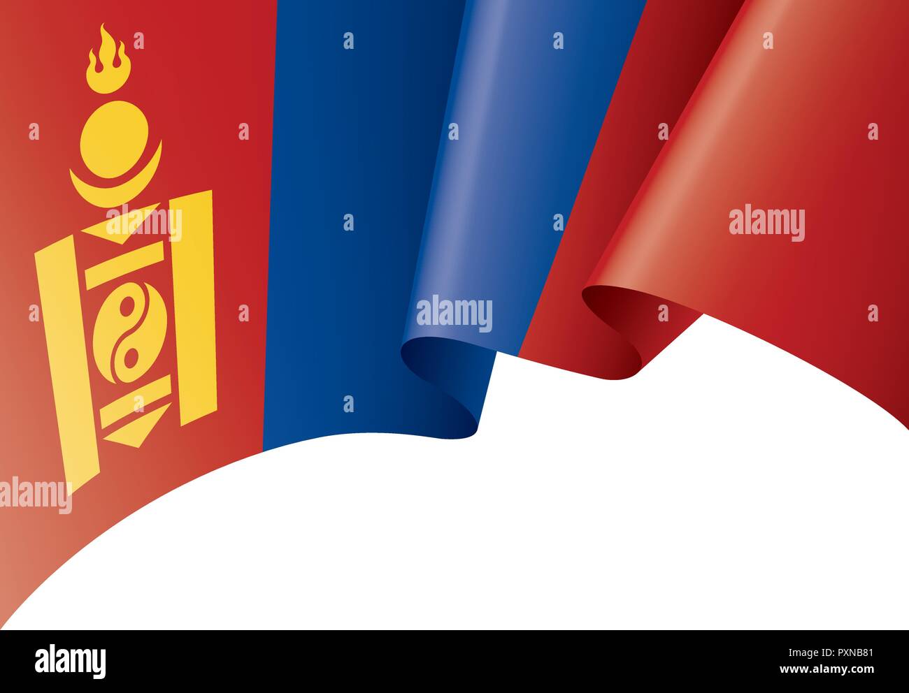 Waving mongolian flag Stock Vector Images - Alamy