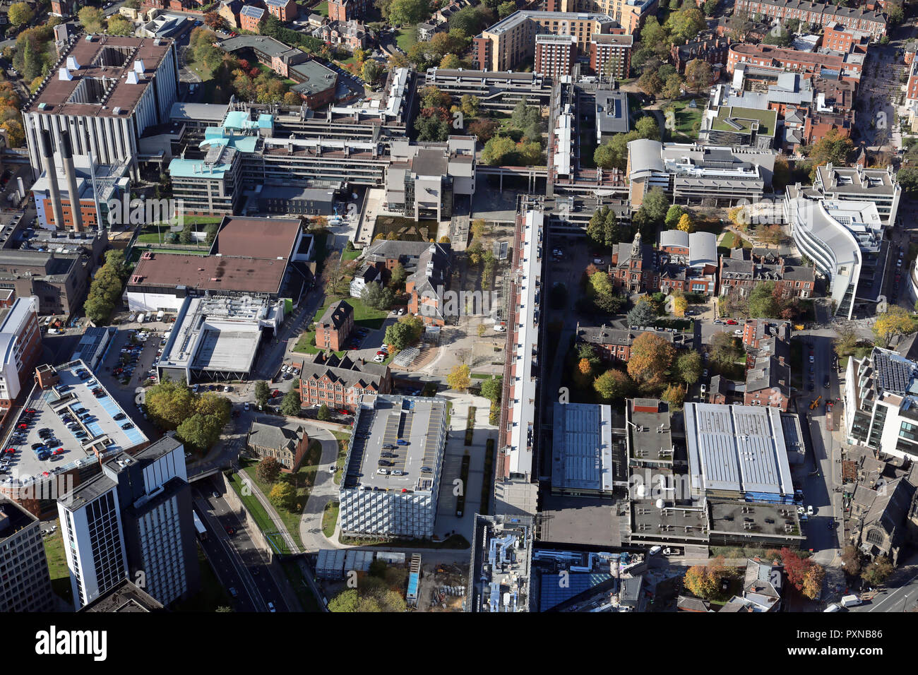 aerial view of The University of Leeds, West Yorkshire, UK Stock Photo ...