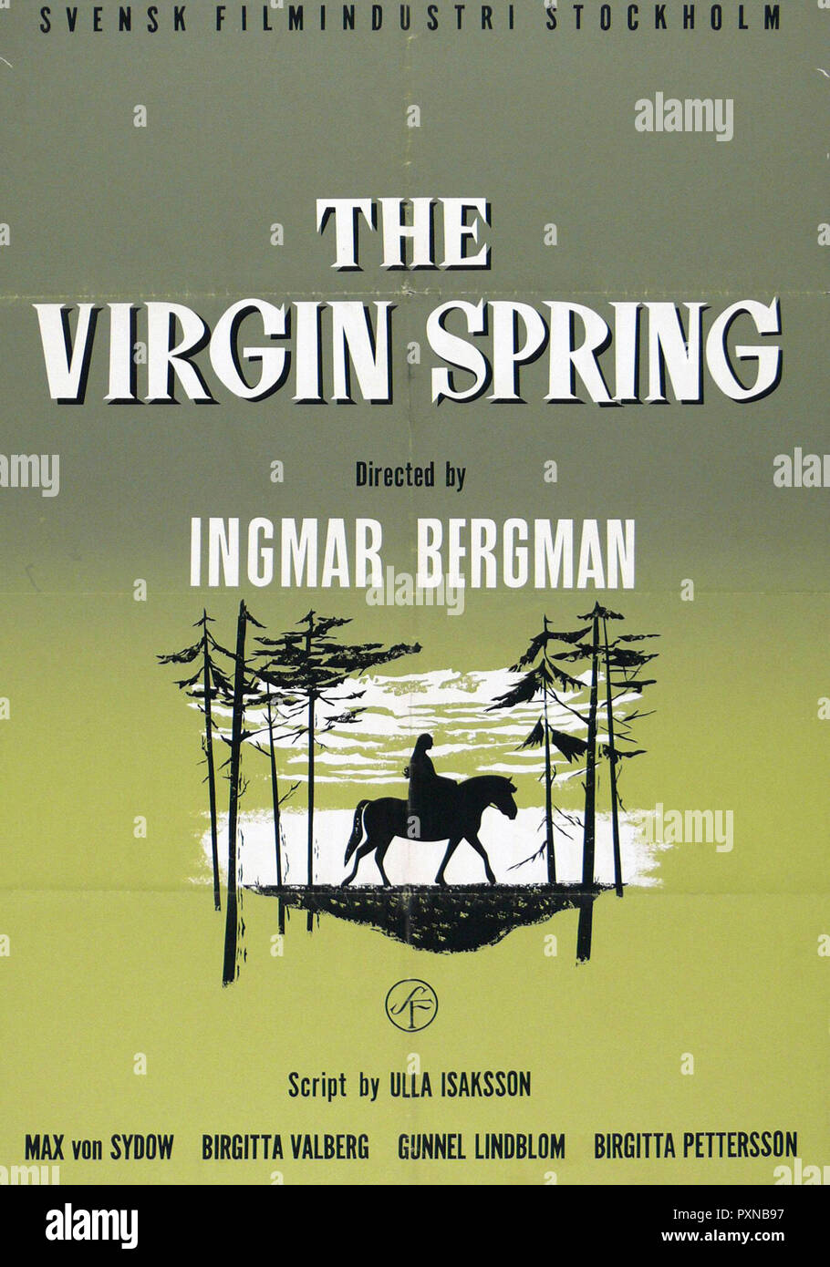 The Virgin Spring - Original movie poster Stock Photo - Alamy