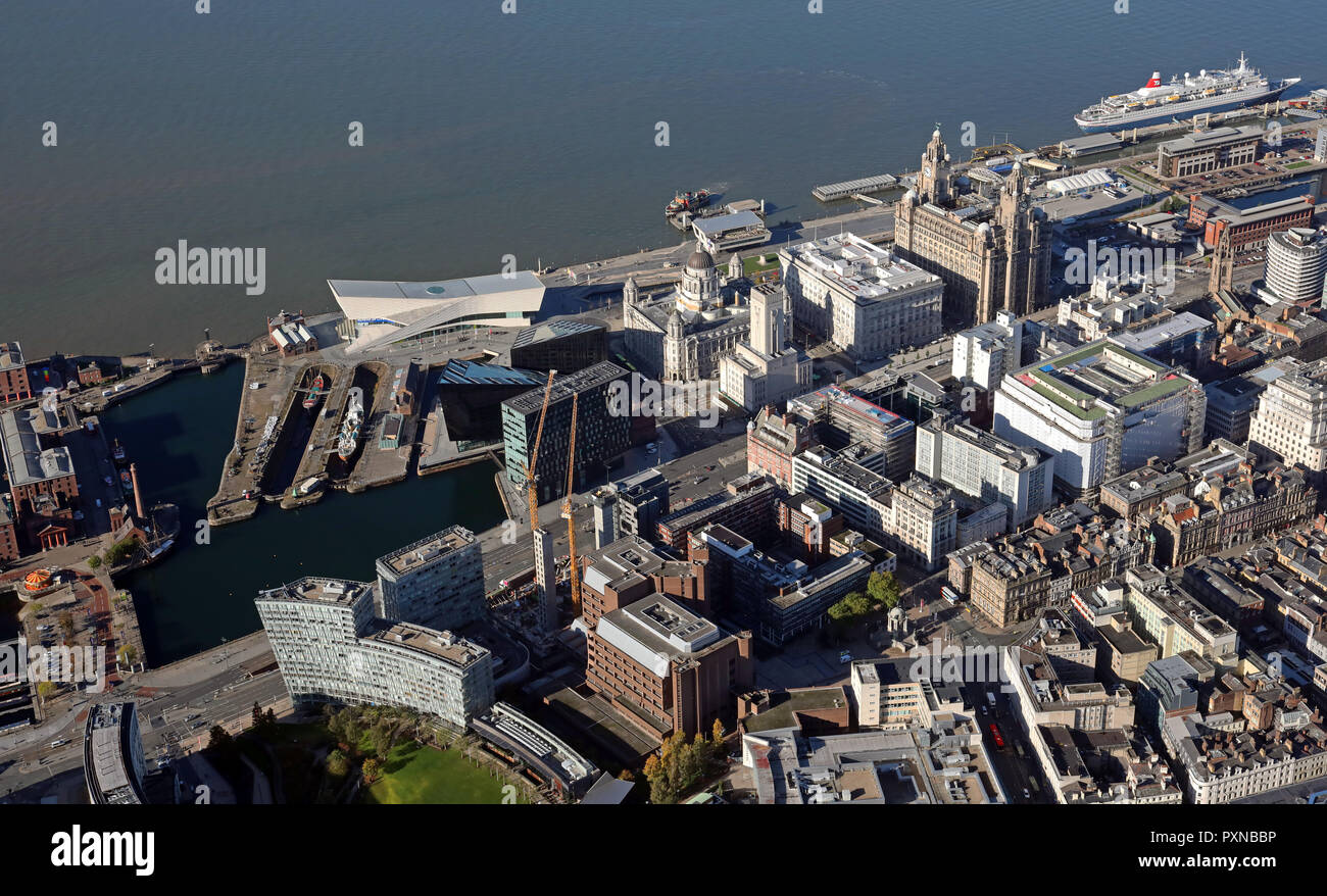 Aerial view liverpool pier head hi-res stock photography and images - Alamy