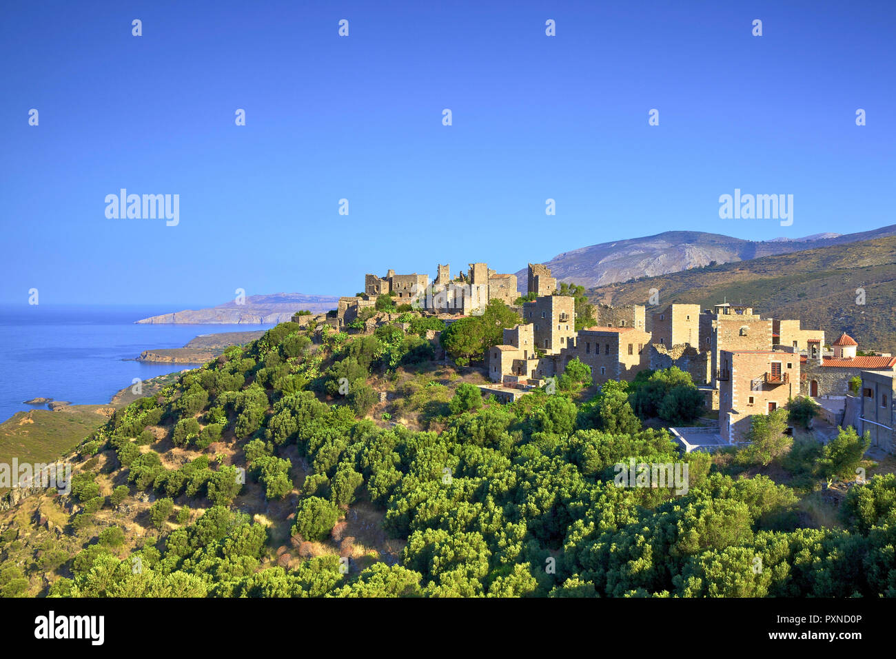 Towered Village of Vathia, Mani Peninsula, The Peloponnese, Greece ...