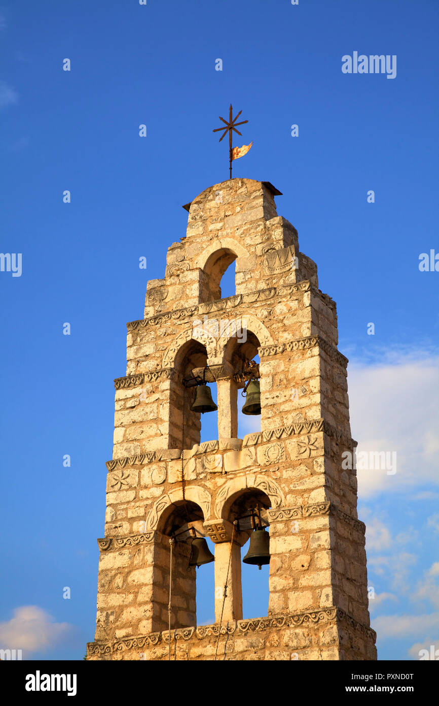 Bell Tower, Areopoli, Mani Peninsula, The Peloponnese, Greece, Southern ...