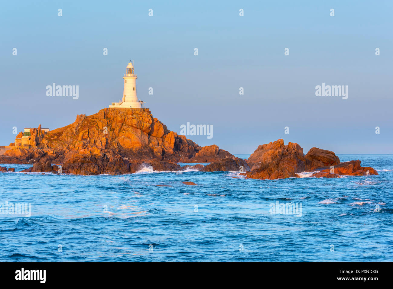 United Kingdom, Channel Islands, Jersey, Corbiere Lighthouse Stock ...