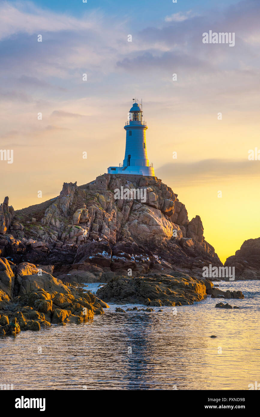 United Kingdom, Channel Islands, Jersey, Corbiere Lighthouse Stock ...