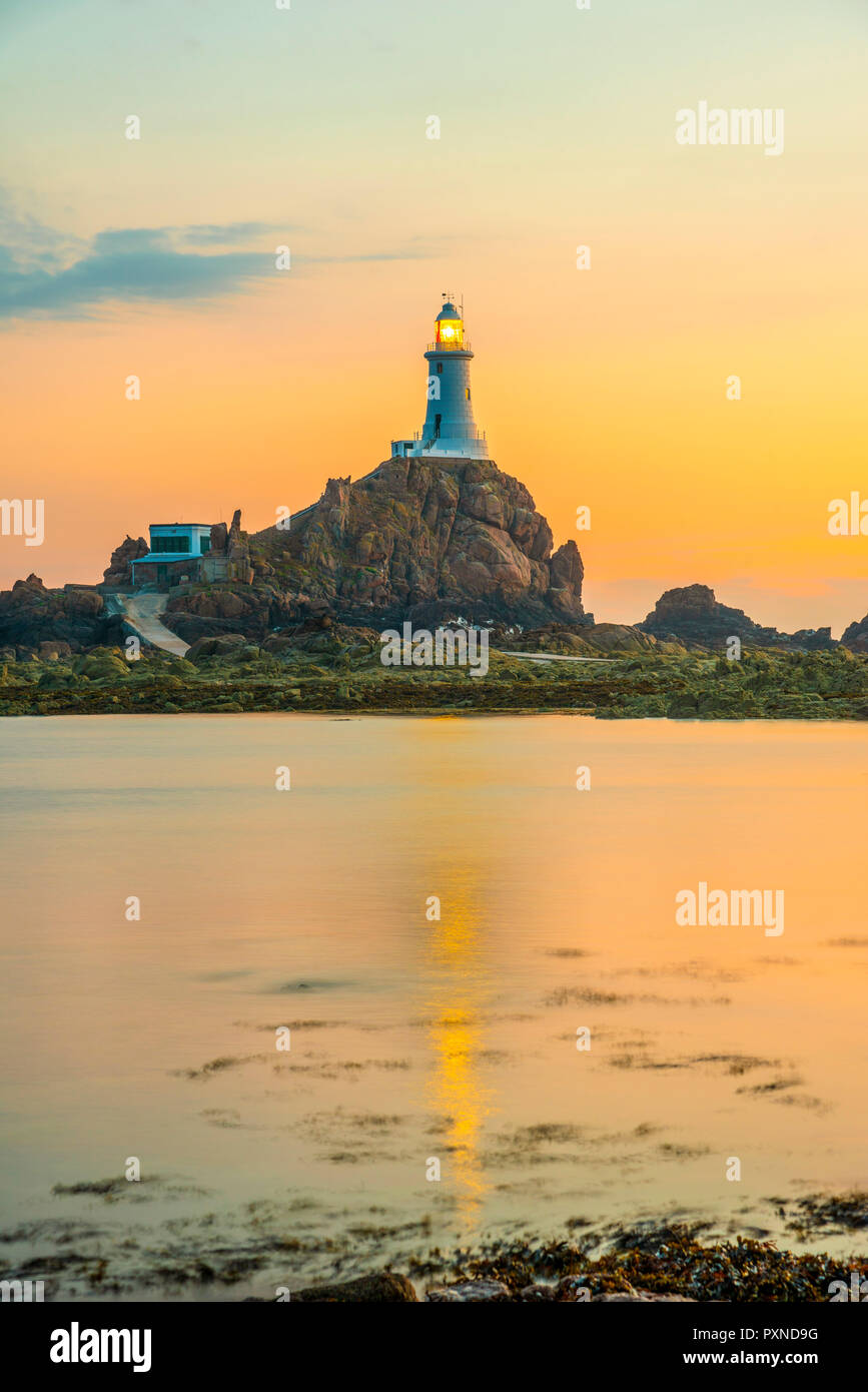 United Kingdom, Channel Islands, Jersey, Corbiere Lighthouse Stock ...