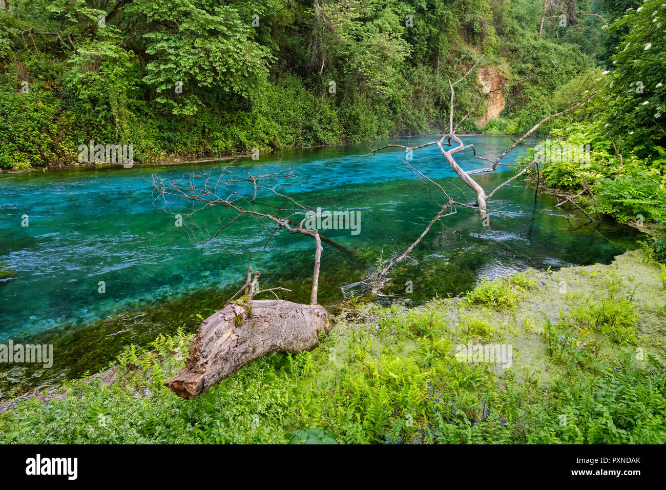 Albania, Vlore County, near Saranda, Syri i Kalter, karstic spring ...
