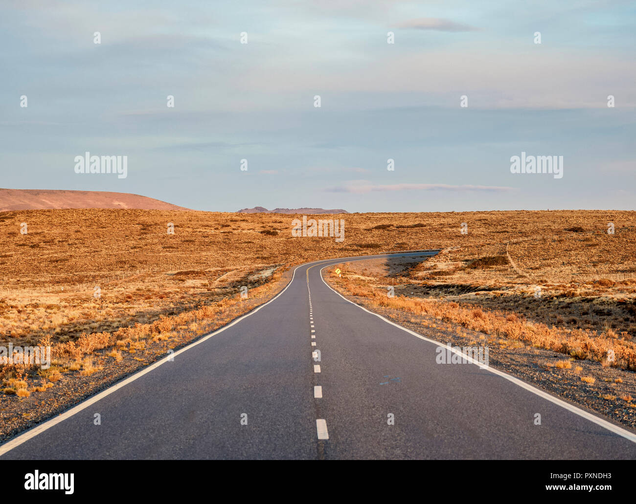 Ruta 40 near Perito Moreno Town, sunset, Santa Cruz Province, Patagonia ...