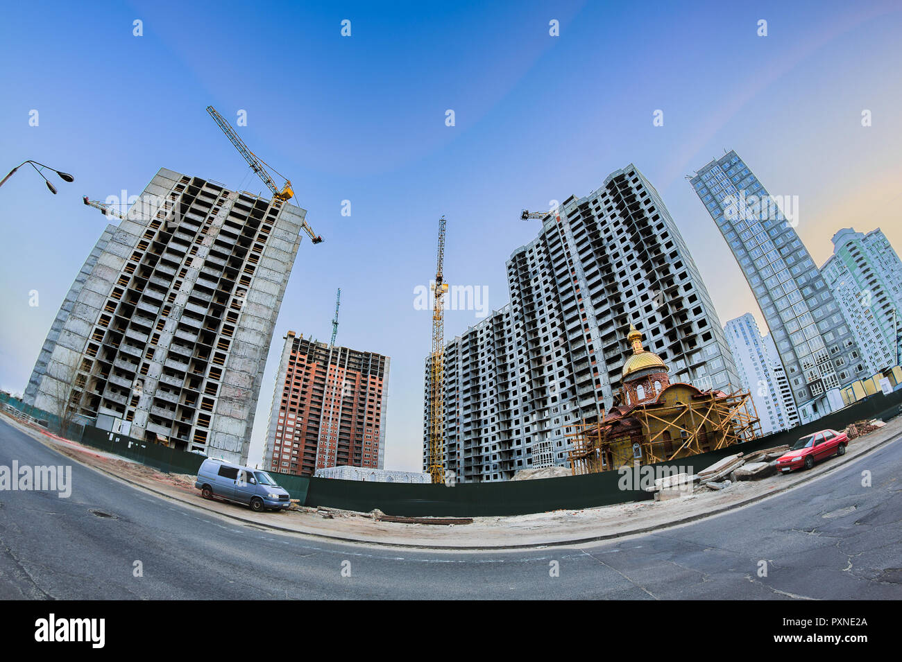 the construction of modern concrete prefabricated buildings and ...