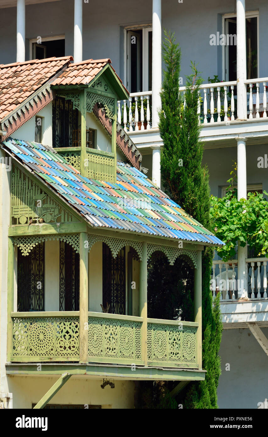 Traditional houses. Old town of Tbilisi, Georgia. Caucasus Stock Photo ...