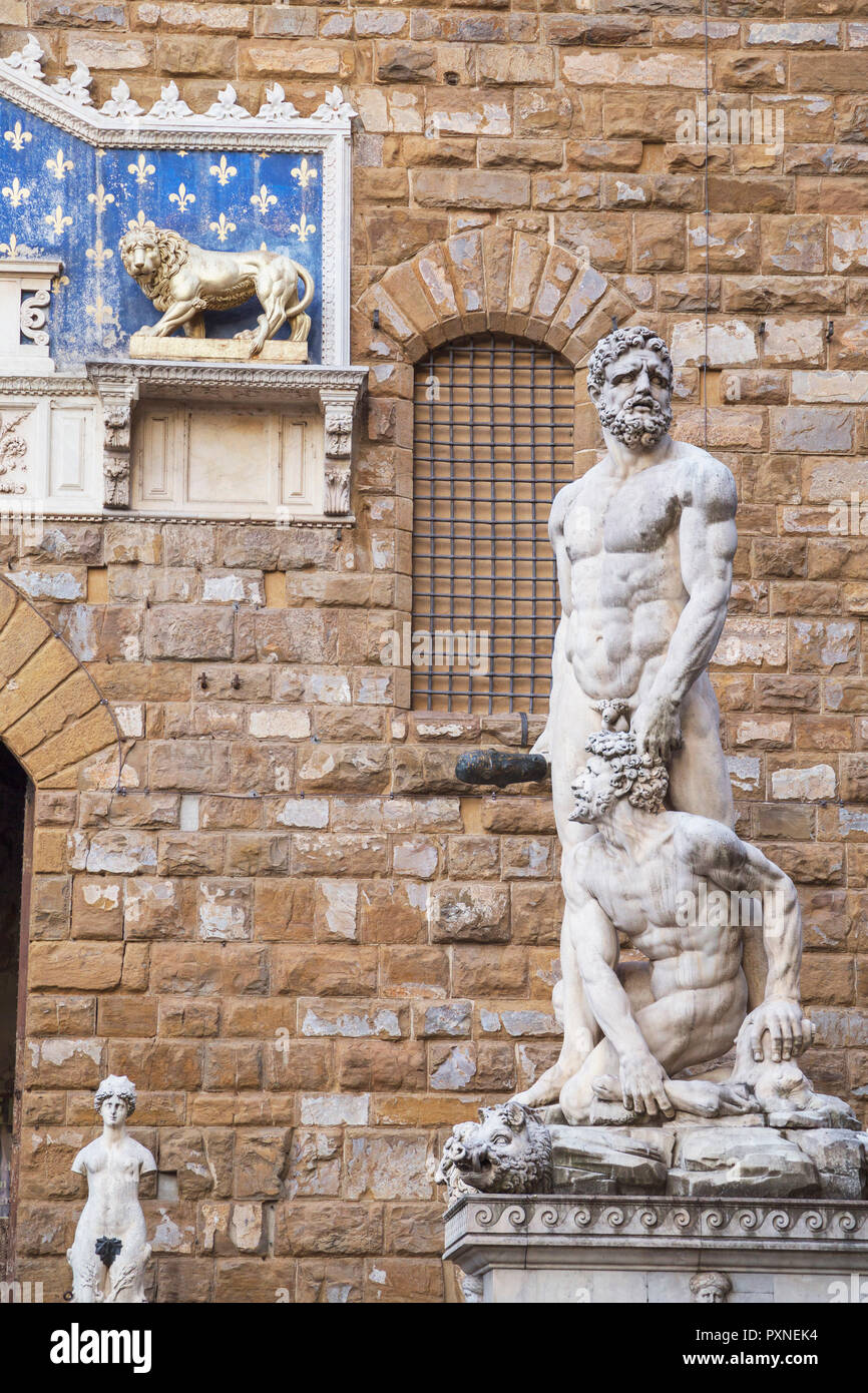 Statues of Hercules and Cacus by Bandinelli, Florence, Tuscany, Italy ...