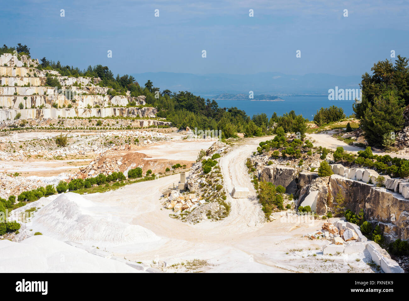 Thassos Marble Quarry at daylight. Greece landmarks Stock Photo - Alamy