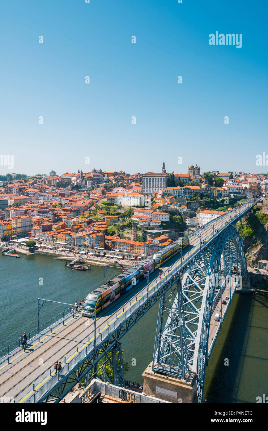 Portugal, Norte region, Porto (Oporto). Ribeira district (old town) and ...