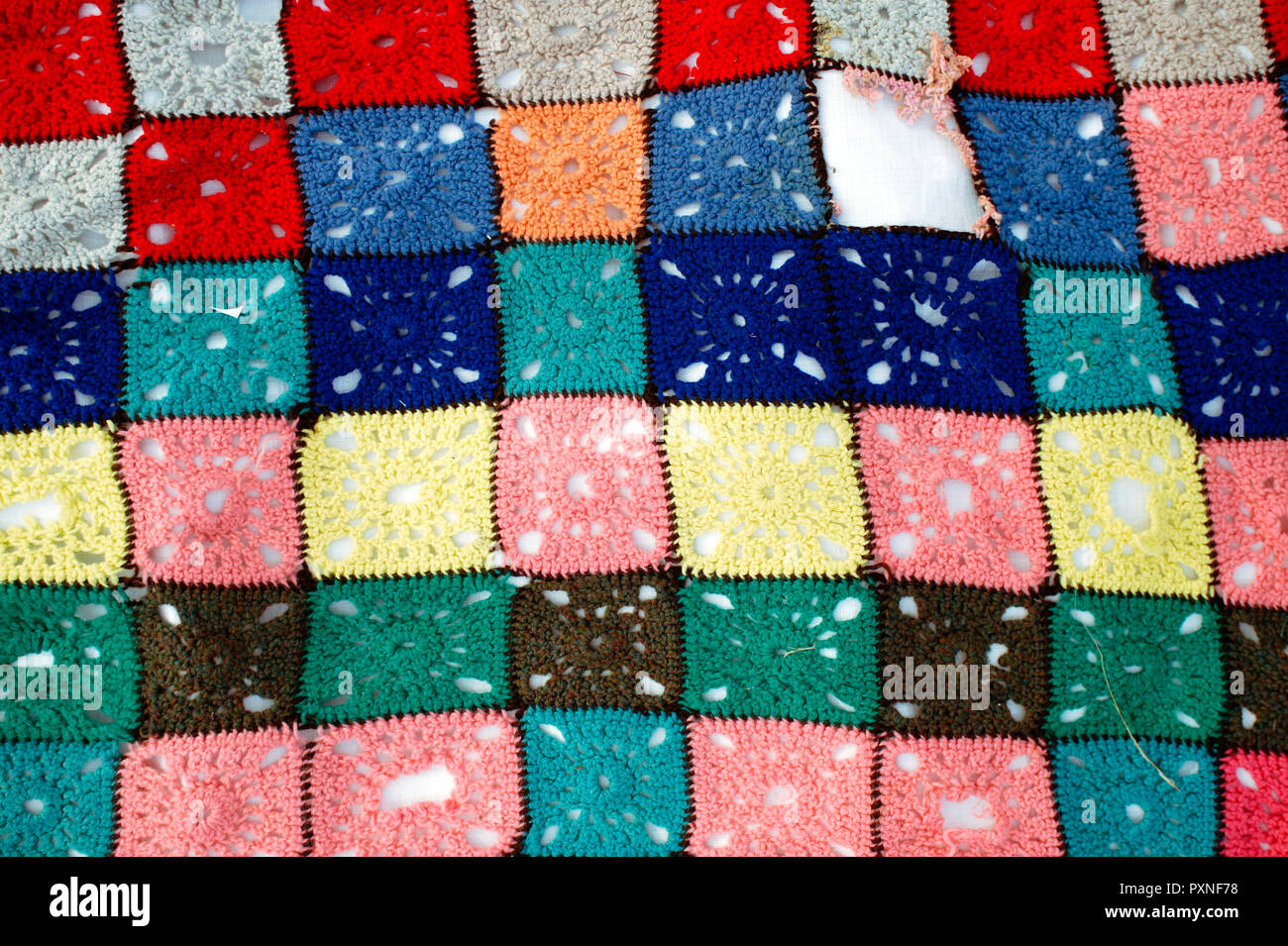 Part of a patchwork pattern wool design Stock Photo - Alamy