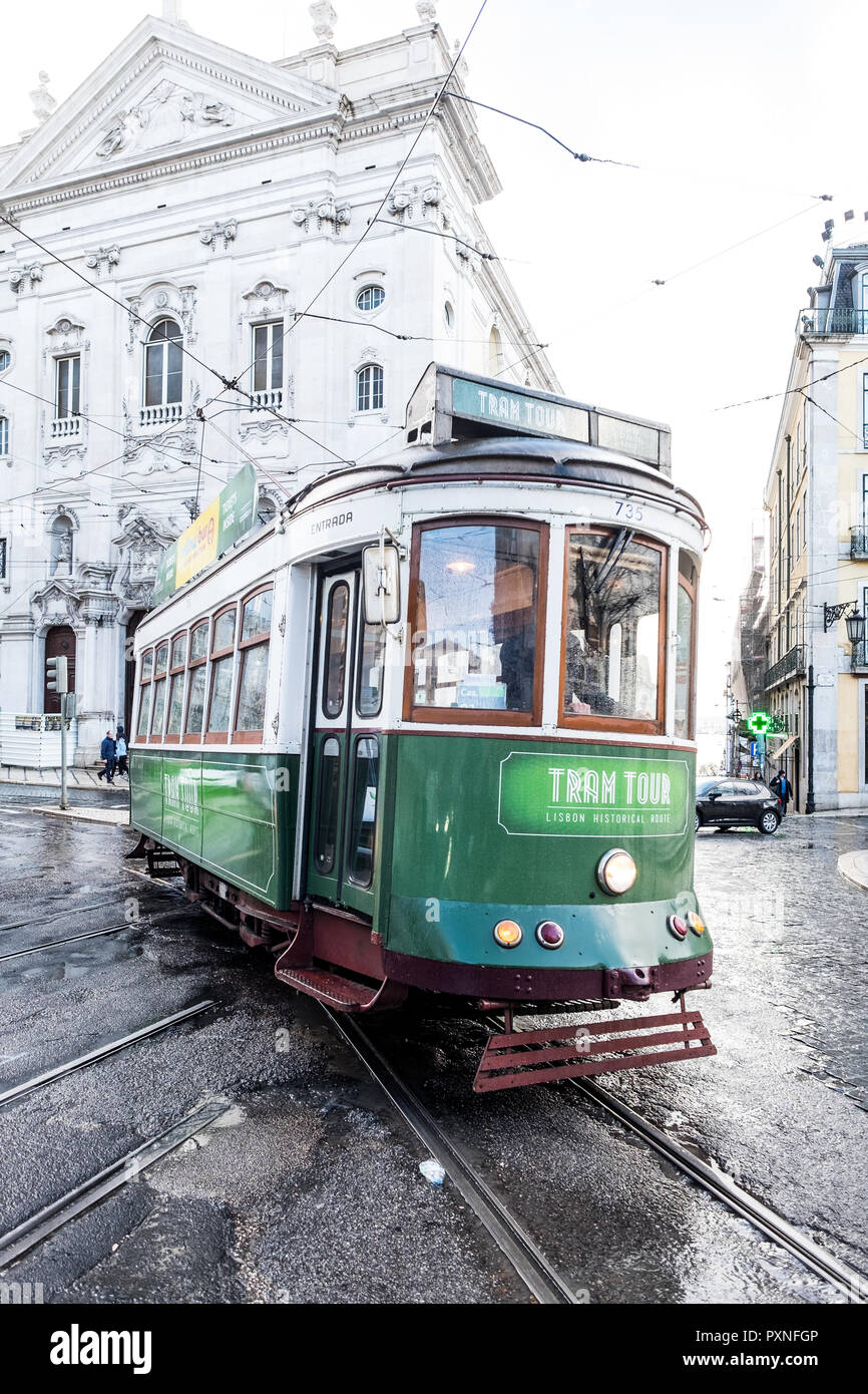 Tour tram in Lisbon, Portugal Stock Photo - Alamy