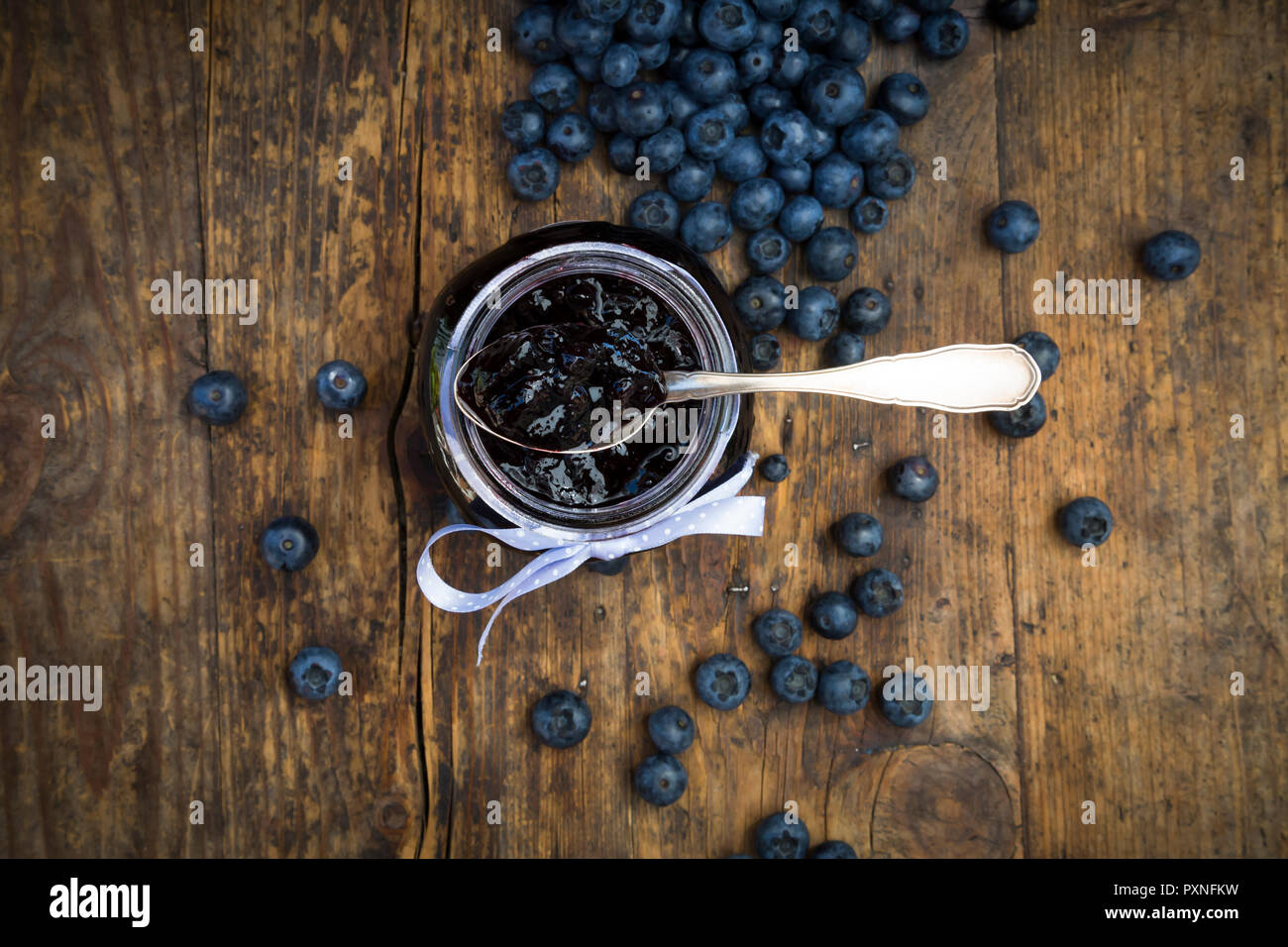 Homemade blueberry jam in jar Stock Photo - Alamy