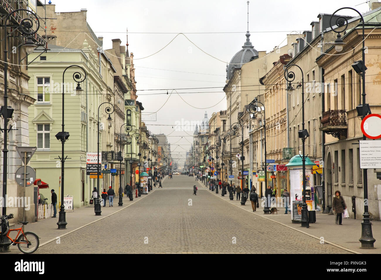 Piotrkowska street in Lodz. Poland Stock Photo - Alamy