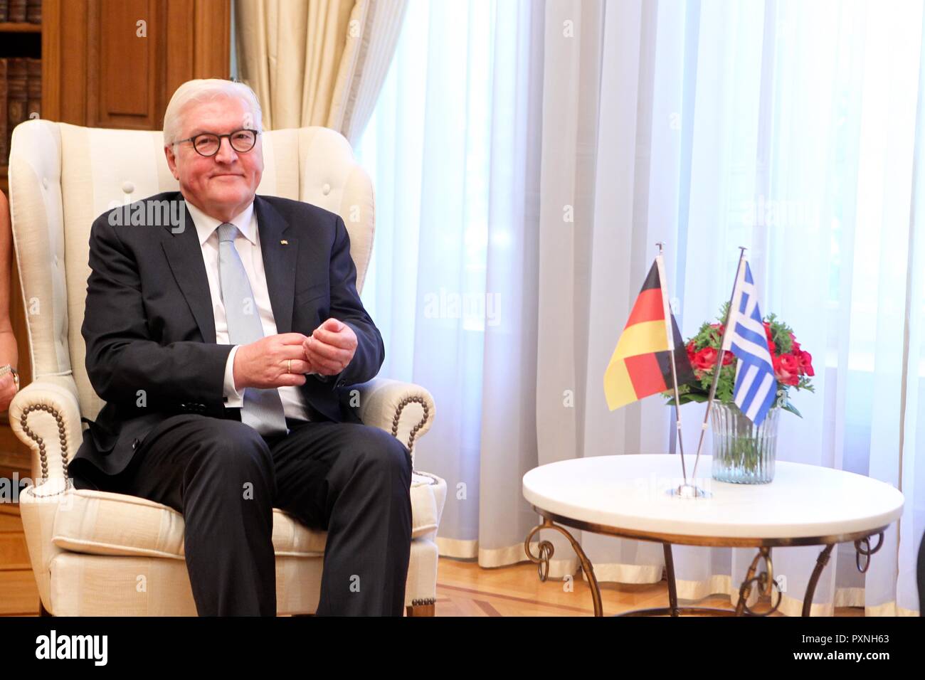 Greek Prime Minister Alexis Tsipras, right, meets with the German ...